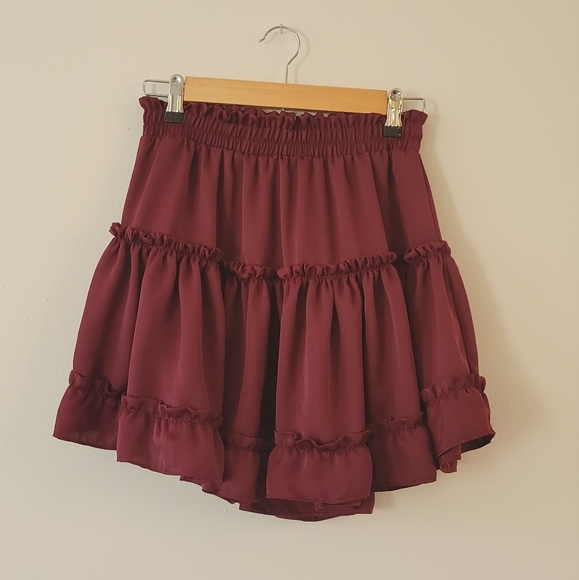 South Moon Under | Skirts | Nwt South Moon Under Satin Ruffle Tiered ...
